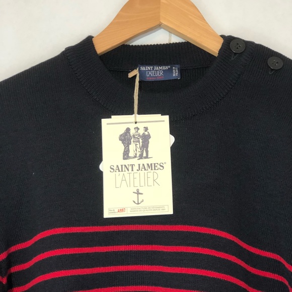 Saint James | Sweaters | Saint James Mens Sweater Binic Ii Navy Red ...